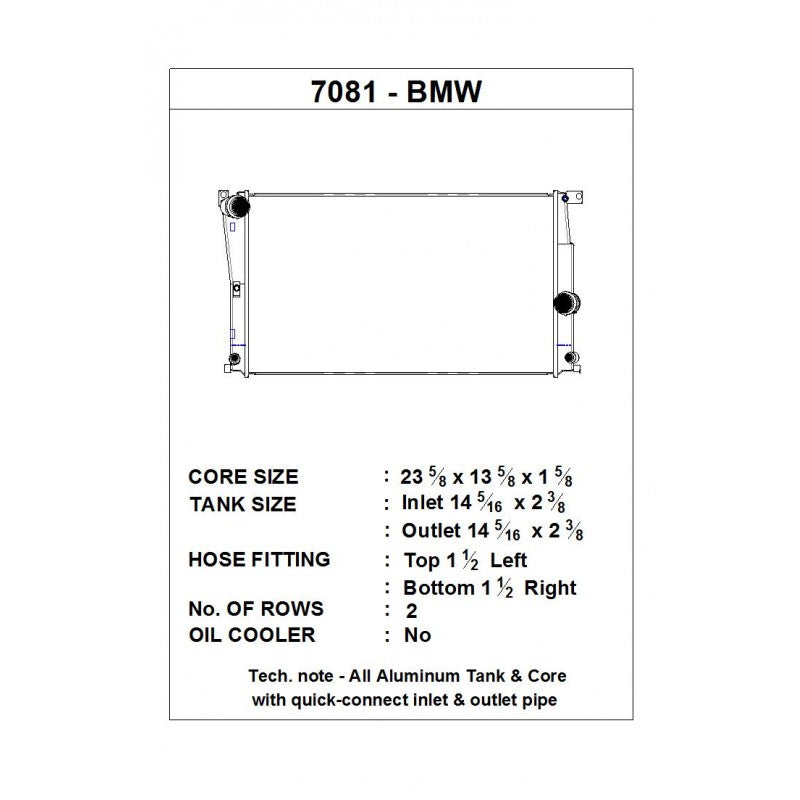 CSF Radiators - BMW 3 SERIES F30 335I - Radiator - CSF-7081 – PSR Parts