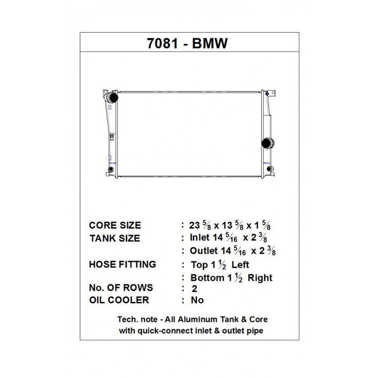 CSF Radiators - BMW 3 SERIES F30 335I - Radiator - CSF-7081 – PSR Parts